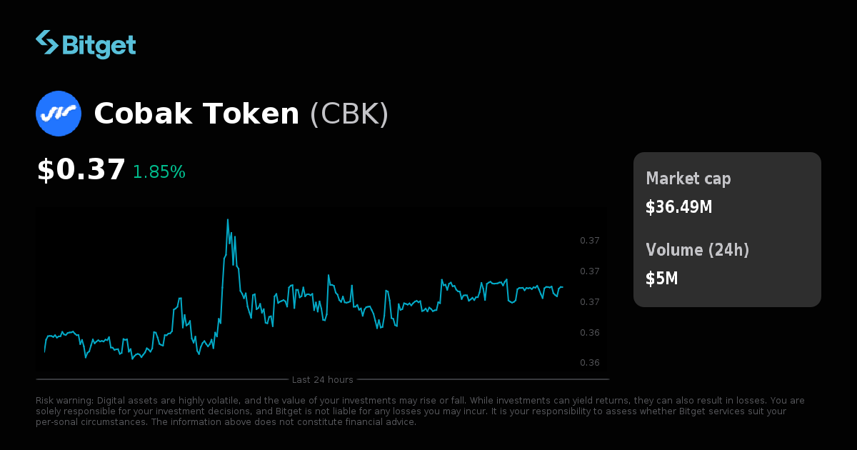 Cobak Token Price Today, CBK USD Live Charts, Market Cap & News | Bitget