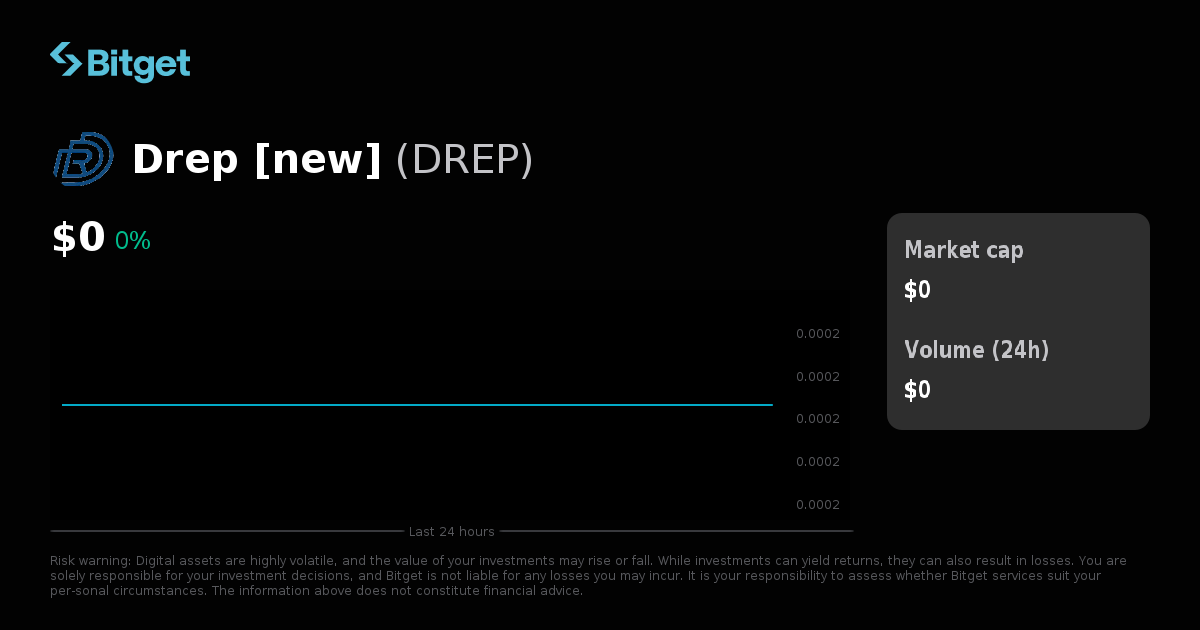 Drep [new] Price Today, DREP USD Live Charts, Market Cap & News | Bitget