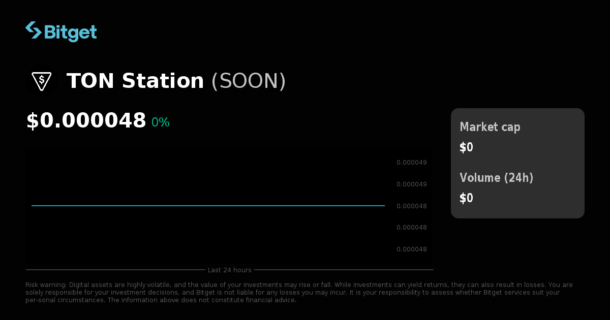 TON Station Price Today, SOON USD Live Charts, Market Cap & News | Bitget