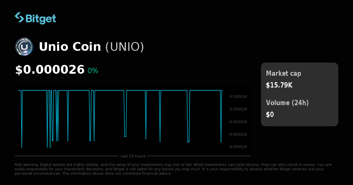 Unio Coin Price Today, UNIO USD Live Charts, Market Cap & News | Bitget