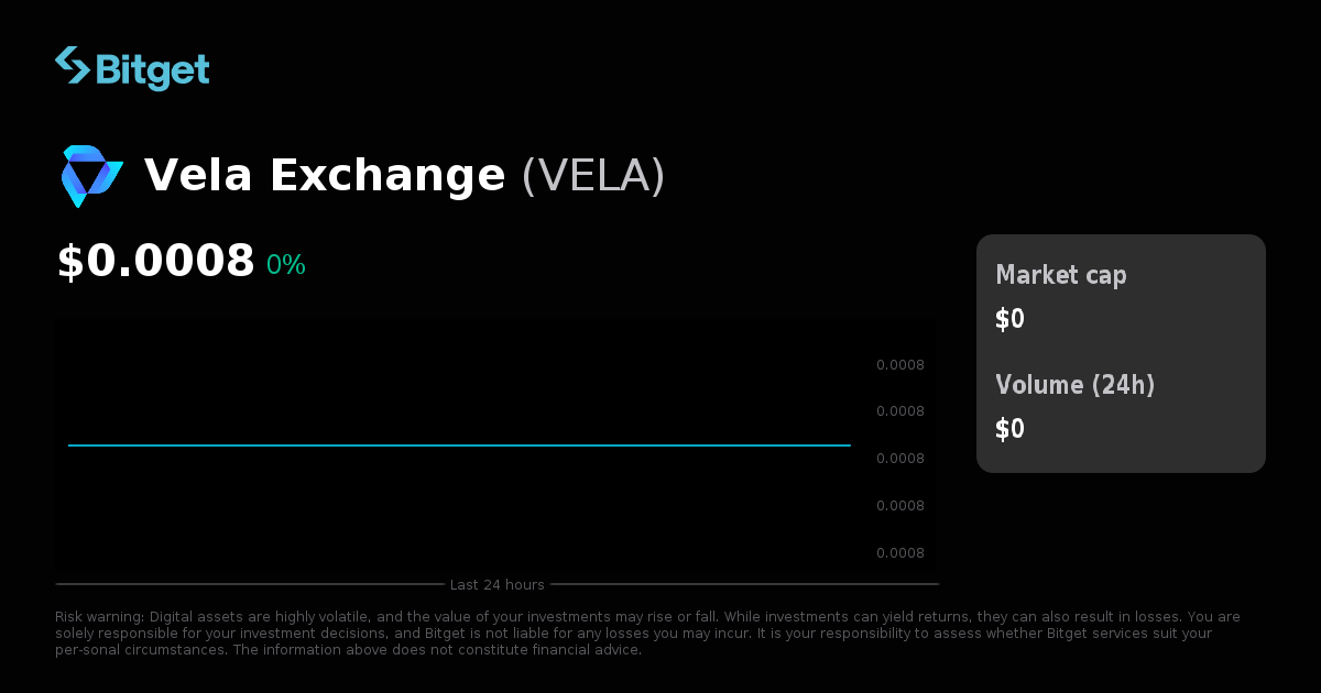 Vela Exchange Price Today, VELA USD Live Charts, Market Cap & News | Bitget