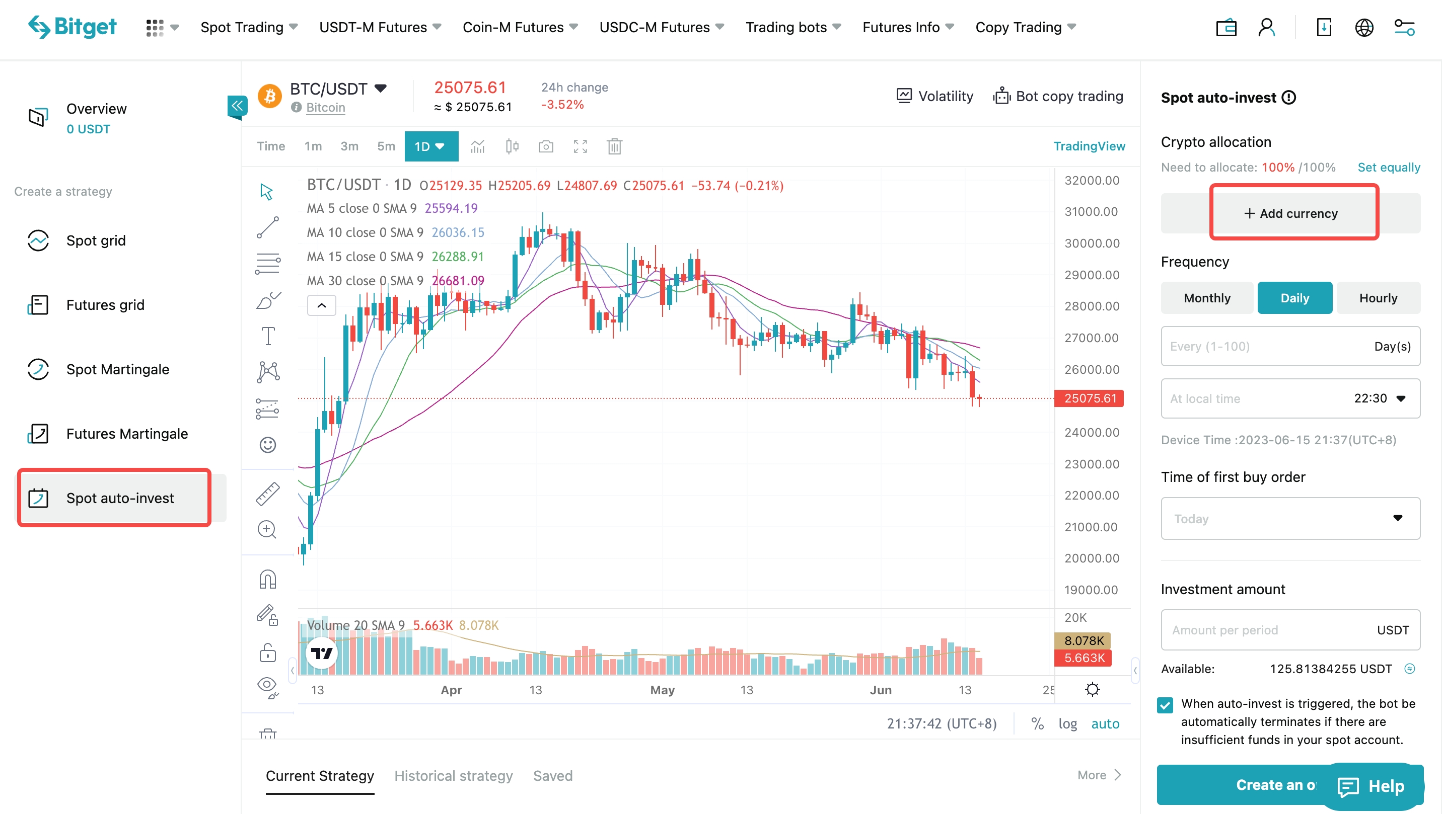 Spot Auto-Invest tutorial